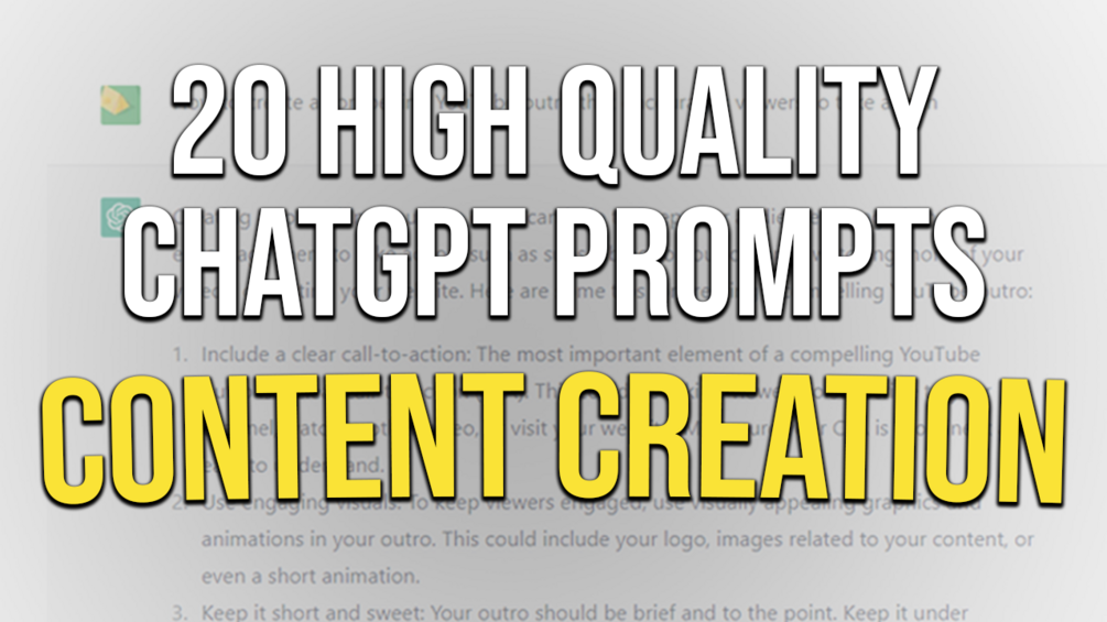 20 High Quality Chatgpt Prompts - Content Creation