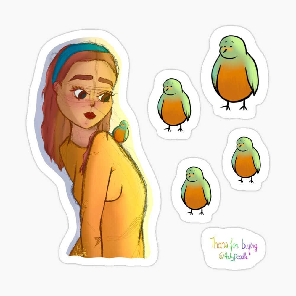 ‘One little bird’ sticker pack