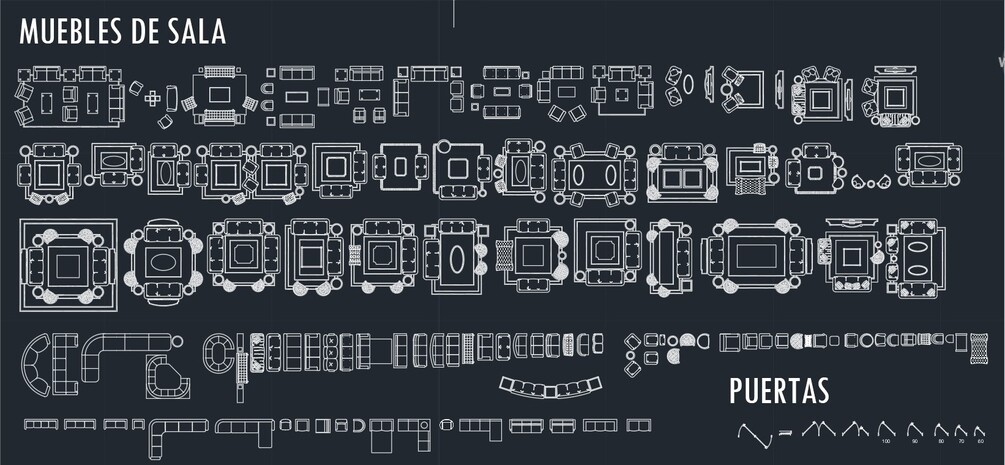 Pack de Mobiliario de Sala y Comedor en AutoCAD - (+200 Bloques DWG ...
