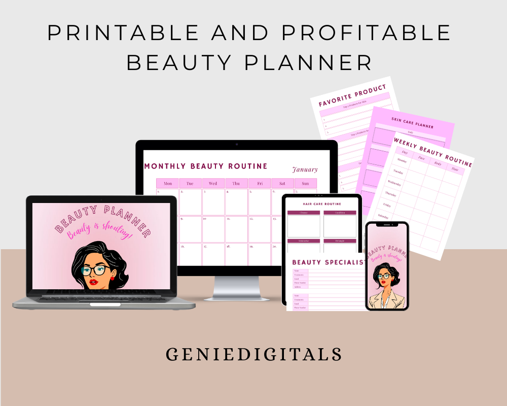 BEAUTY PLANNERS PRINTABLE easy to use and only yours