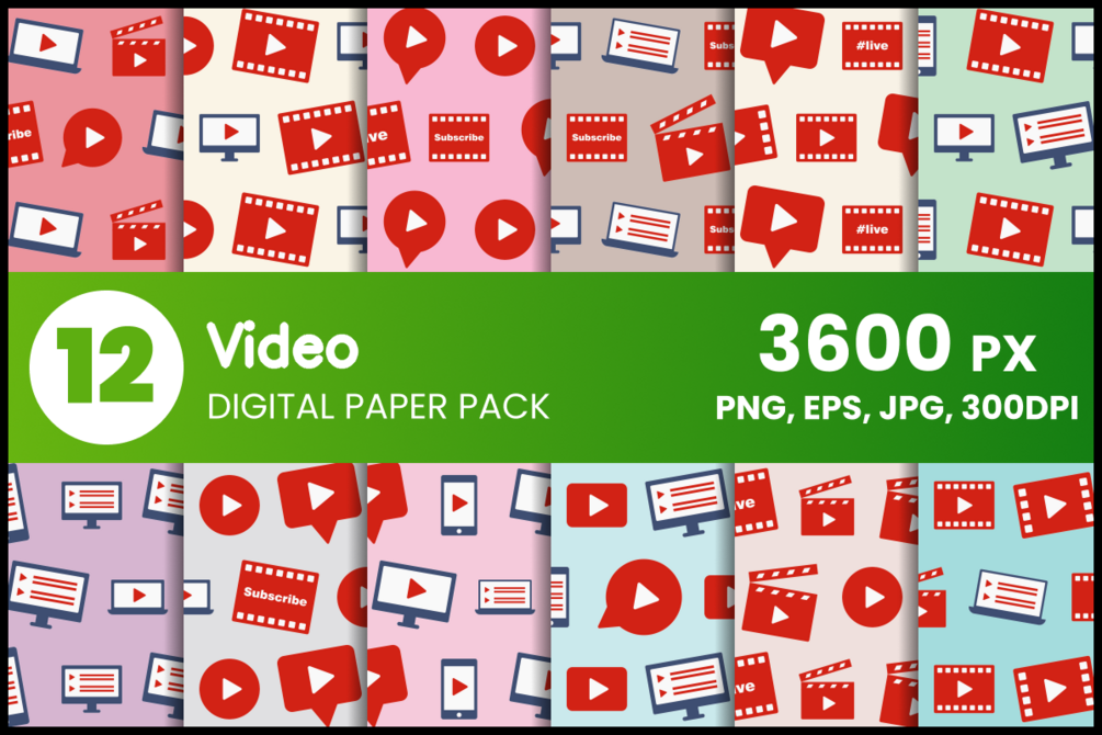 Video 12 Digital Paper Set