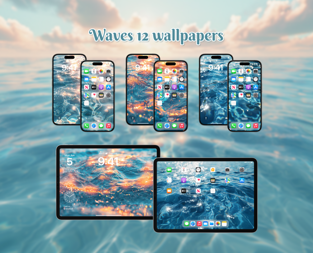 Dreamy Waters - Glittering Waves Wallpaper Pack