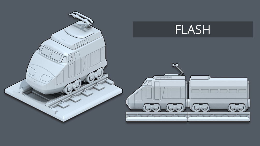 Flash - STL files for 3D printing - Trains & Rails World - STL Miniversum