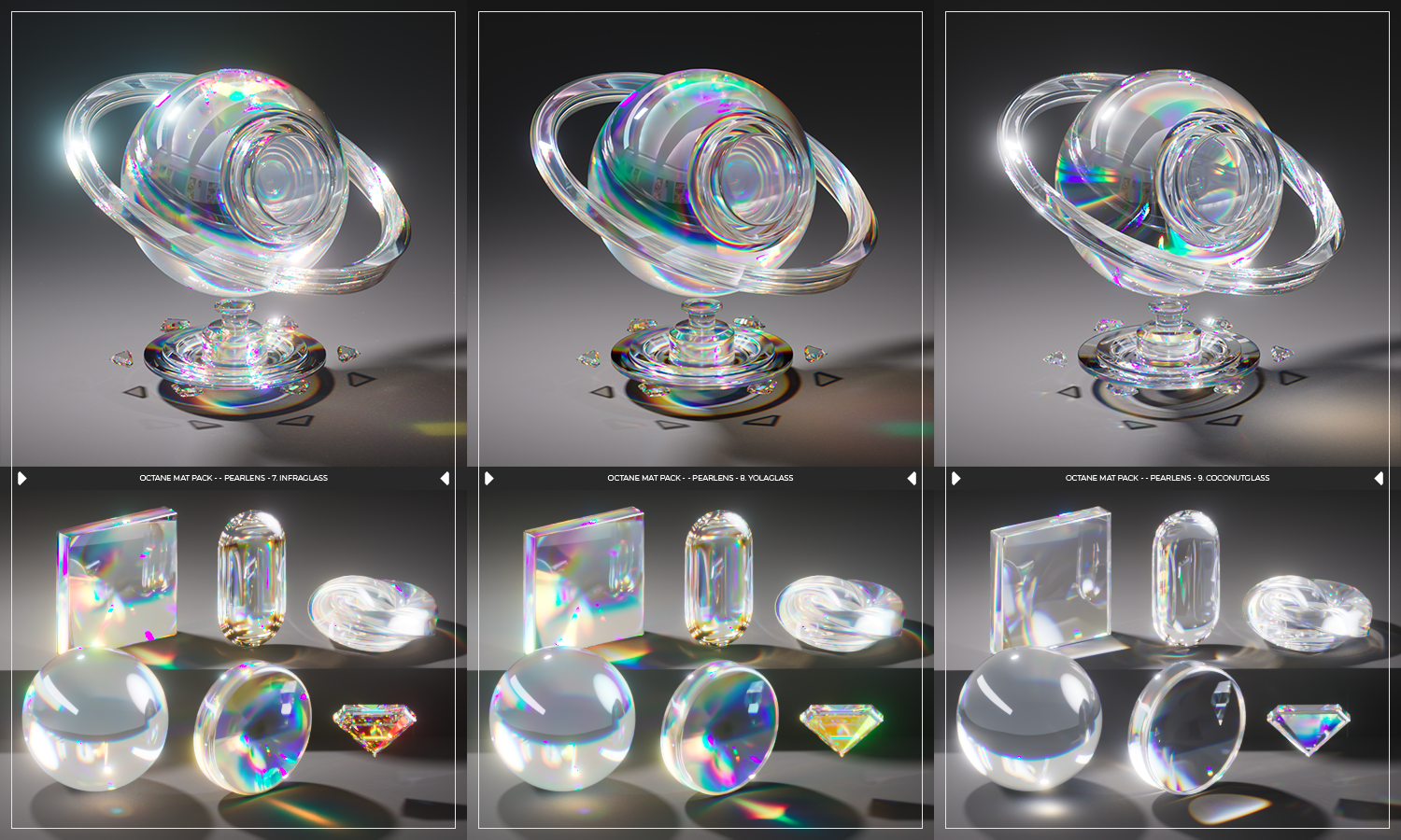 Octane Material Pack for Cinema4D - Pearlens - 42 MAT