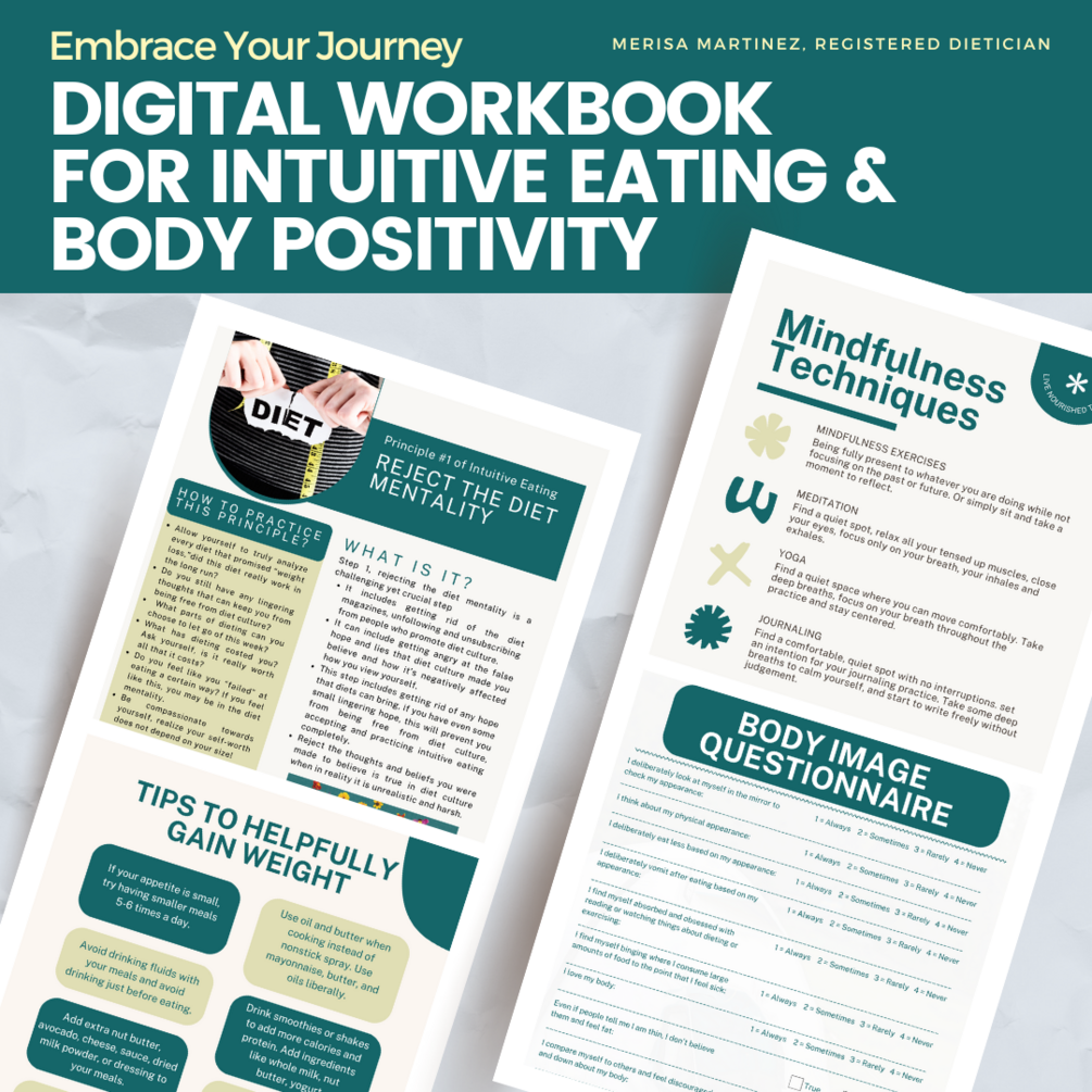 Intuitive Eating & Body Positivity Handouts and Activities