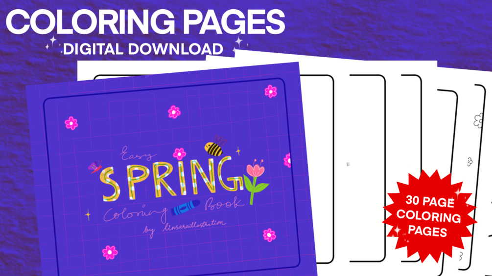 DIGITAL DOWNLOAD Easy Coloring Book