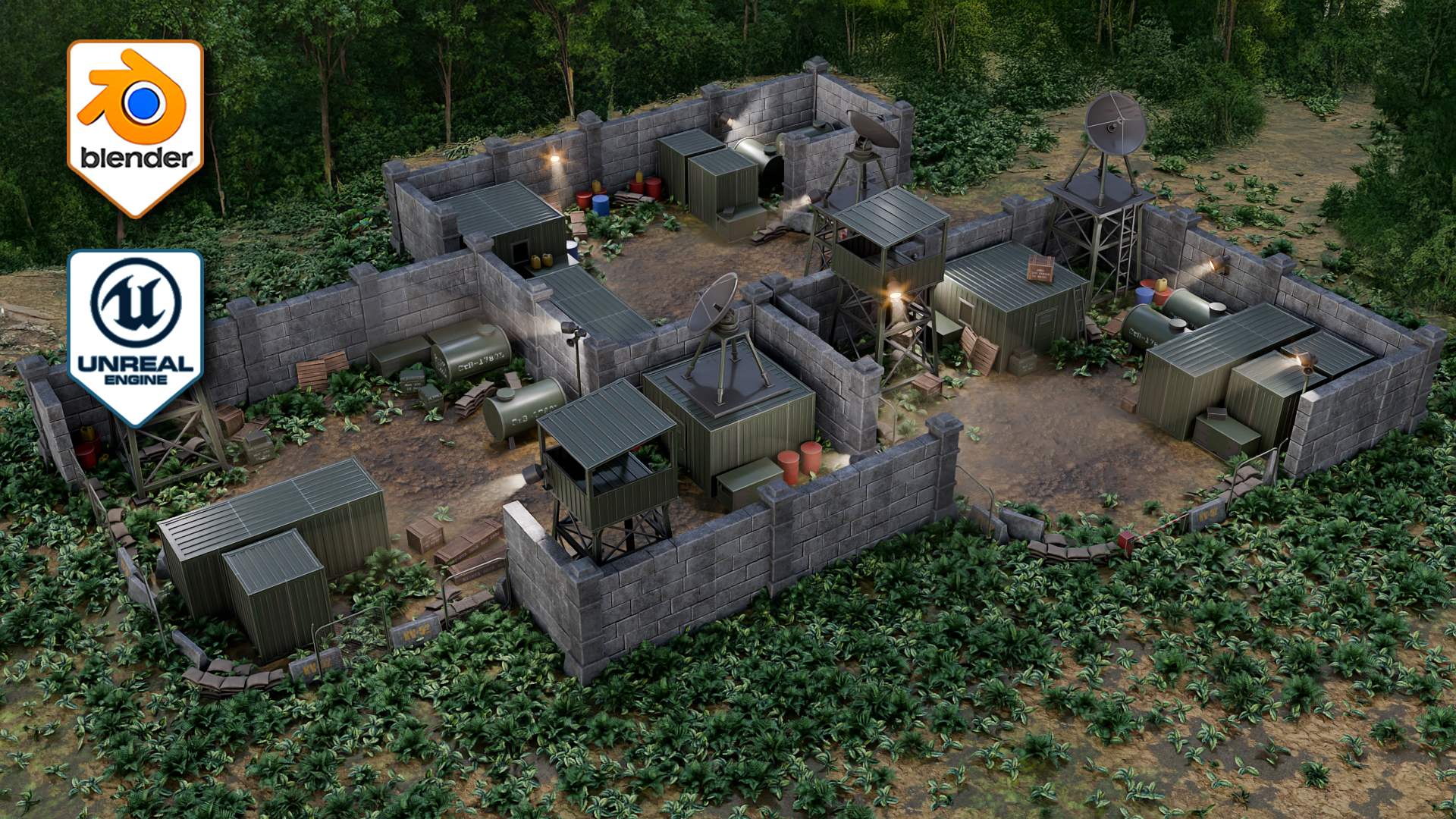 50% Off Stylized Military Bases for Blender & Modular Game Design - 3D ...