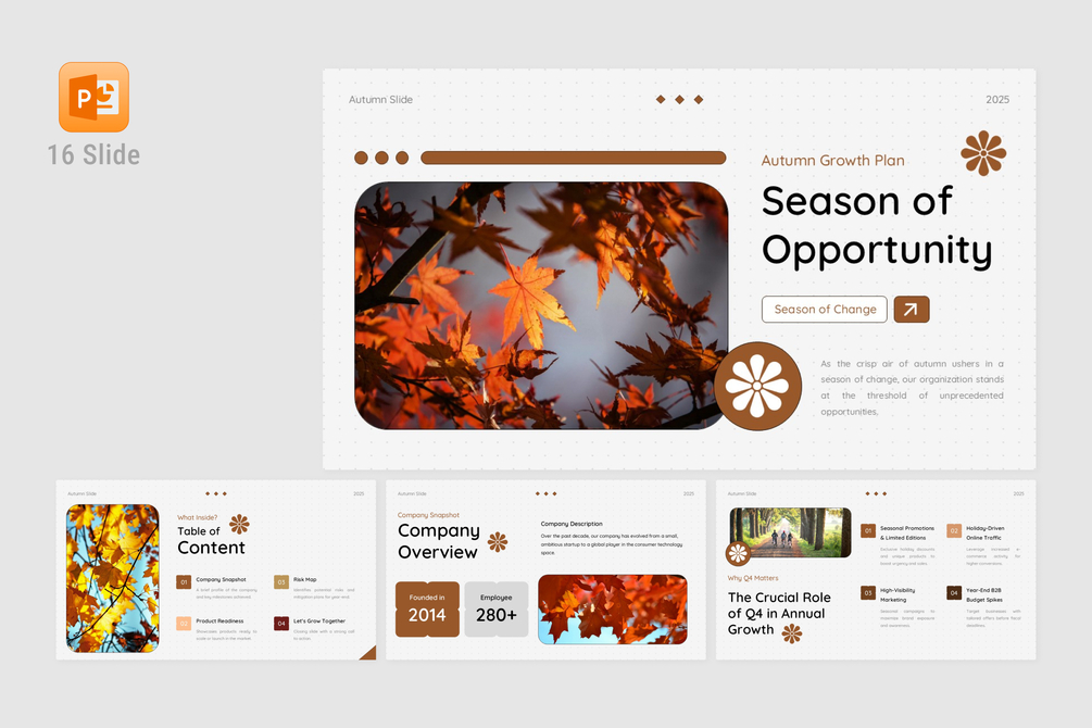 Autumn Growth Strategy Presentation Template