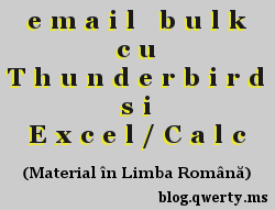 Trimitere email bulk cuThunderbird si Excel sau Calc