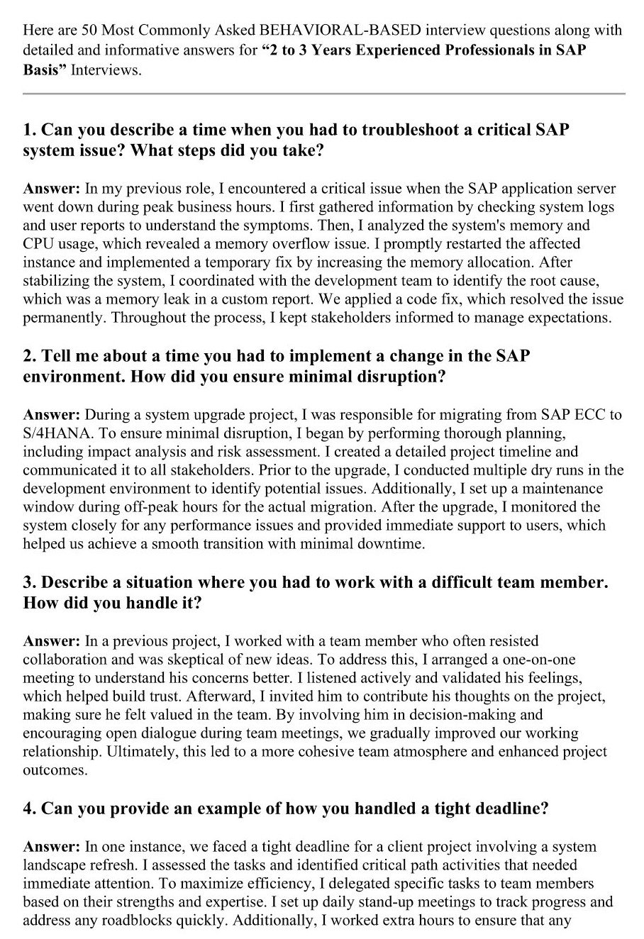 8 PDFs of ALL Types of Most Asked Interview Q&A (Scenario-Based ...