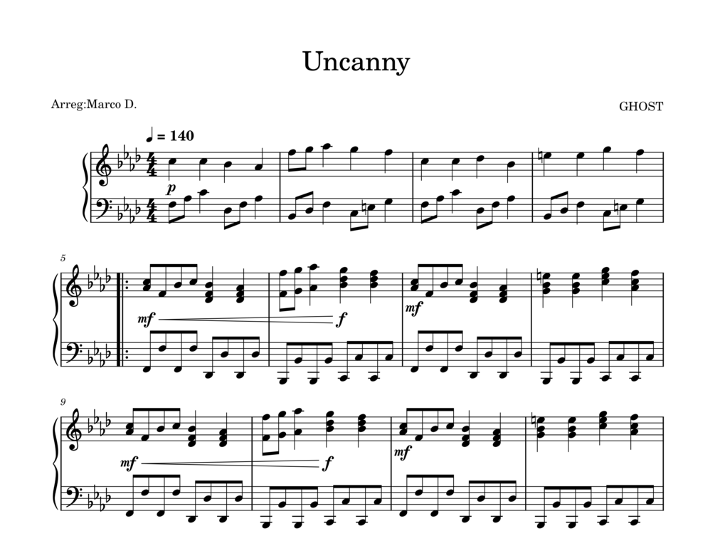 Uncanny - GHOST SHEET + MIDI
