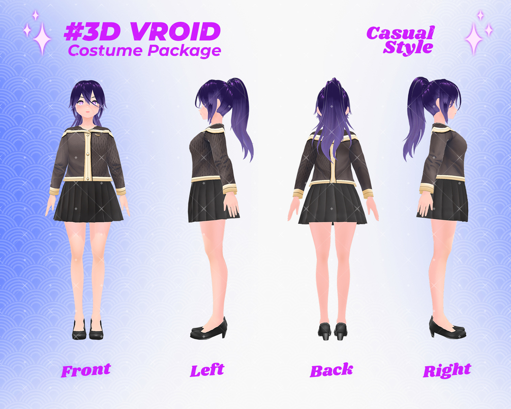 Mini Casual Dresses for VRoid Streamer Style Icon - VRoid Clothing Pack ...