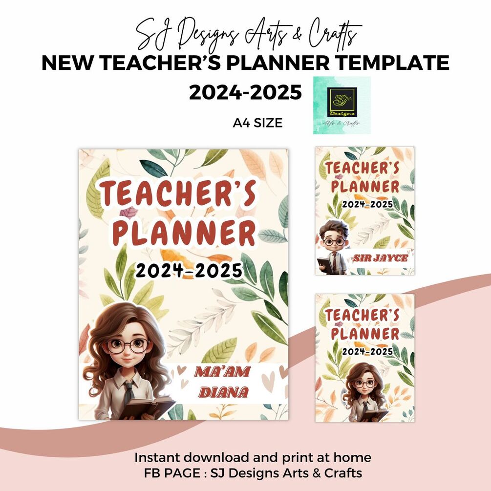 Teacher's Planner 2024-2025 Leaves Design EDITABLE IN CANVA