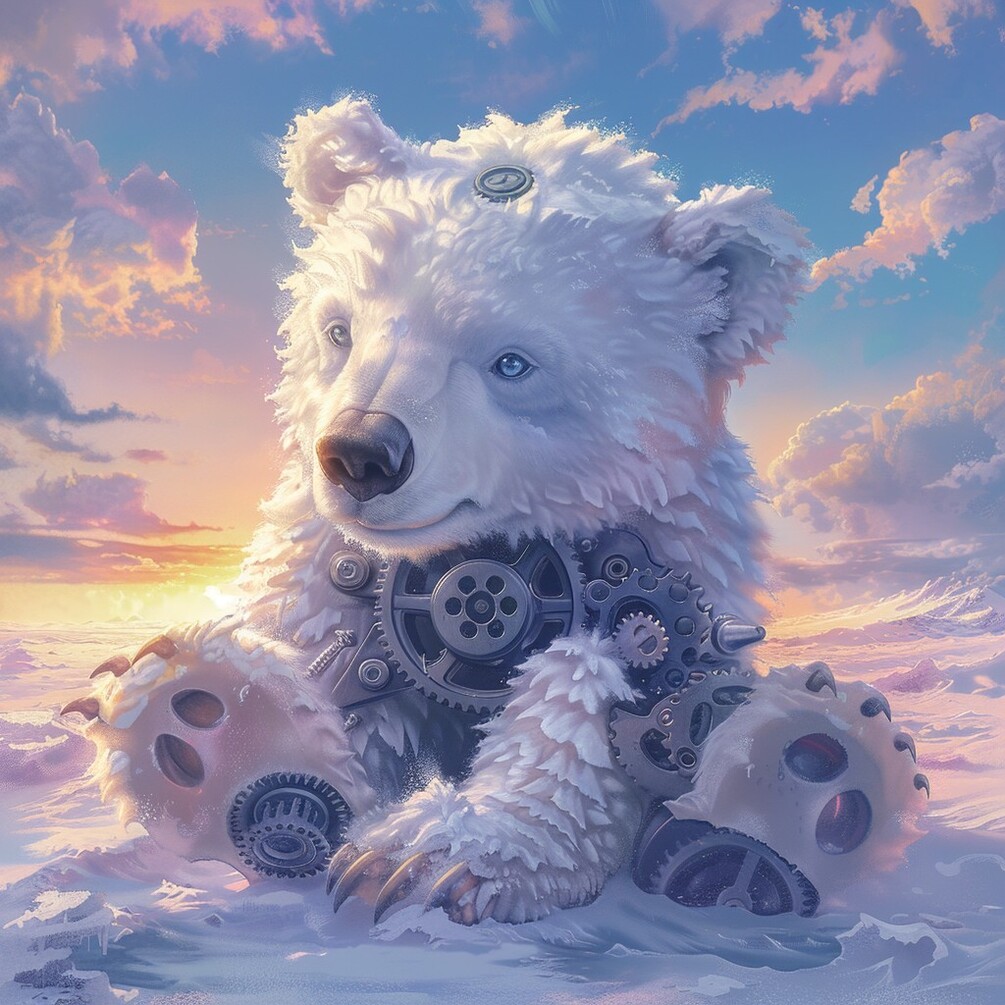 Mechanical Bear Cub - High Resolution Digital Art Print (COMMERCIAL ...