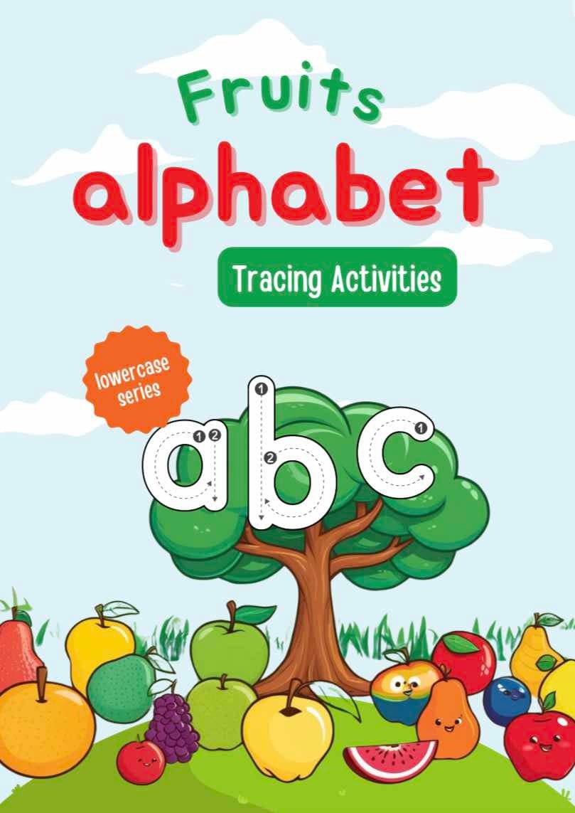fruit tracing alphabet | lowercase