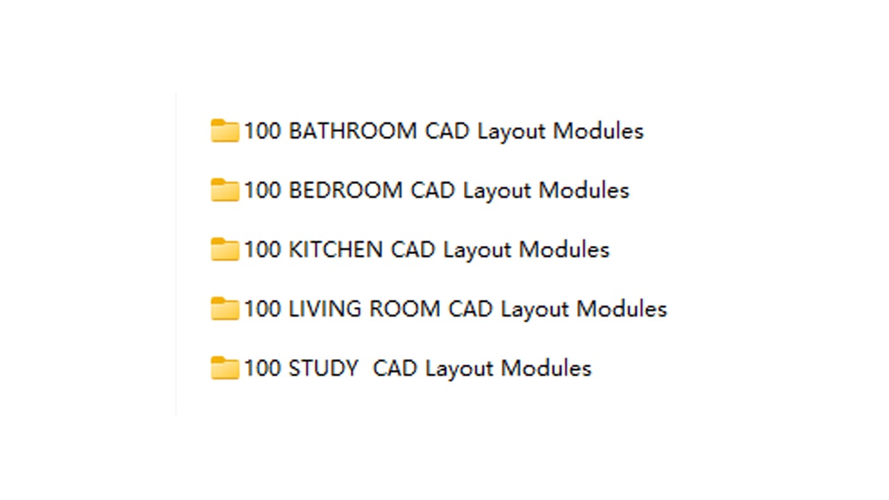 Residential Interior Space Cad Layout Plan Module