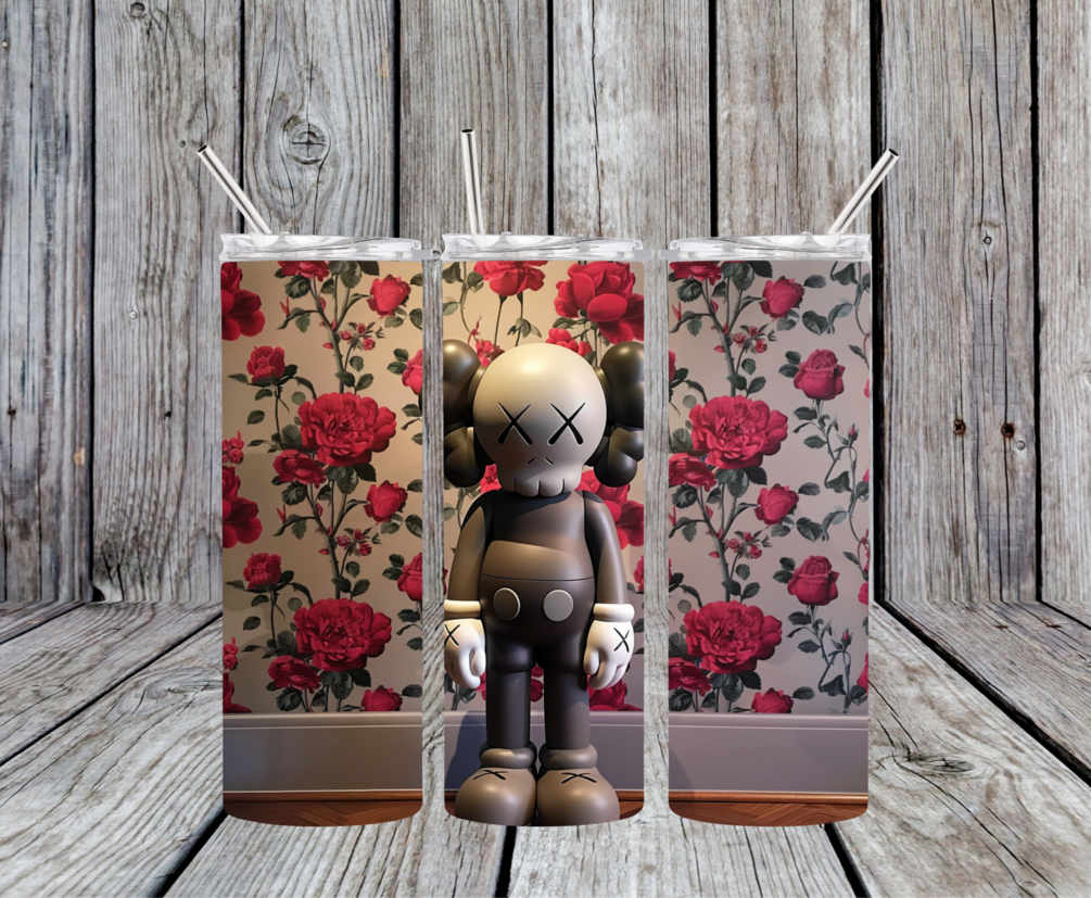 kaws rose tumbler wrap 20oz, Sublimation design templates, Digital download