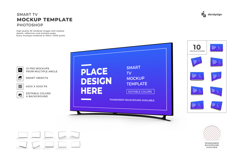 Smart TV Mockup Template Set