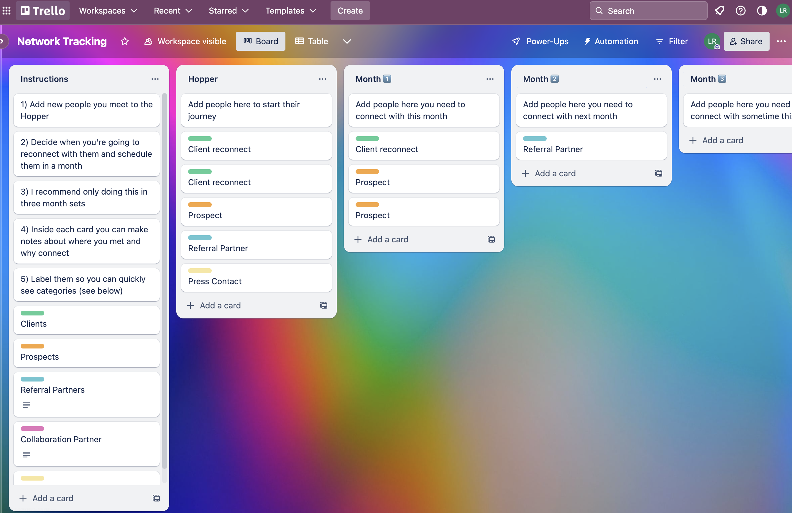 Free Network Tracking Template