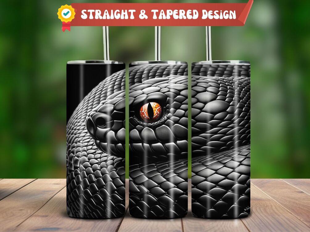 Black Snake Tumbler Wrap, Snake Tumbler PNG, 20 oz Tumbler Wrap Gift ...