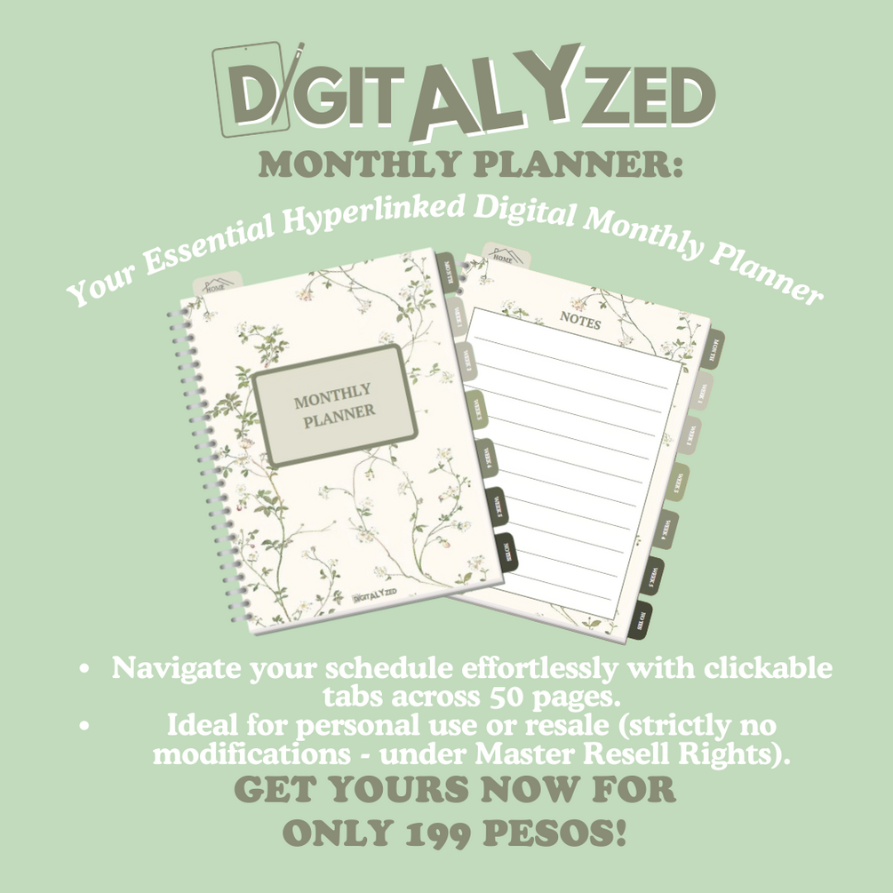 Digital Monthly Planner (Hyperlinked)