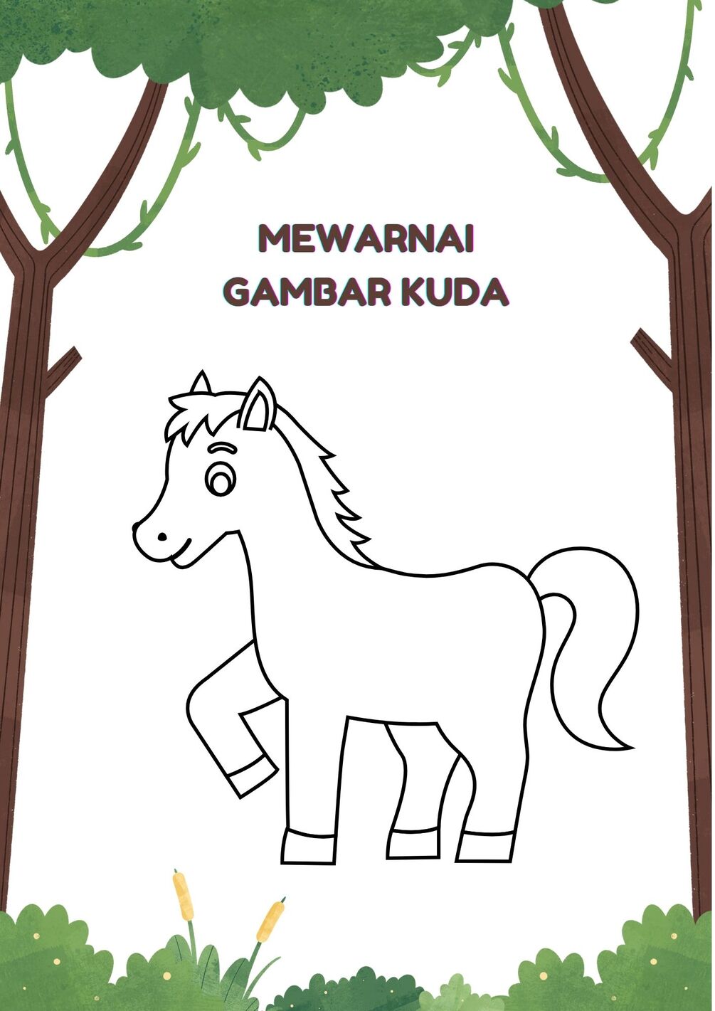 Printable Mewarnai Hewan Lucu (PDF)