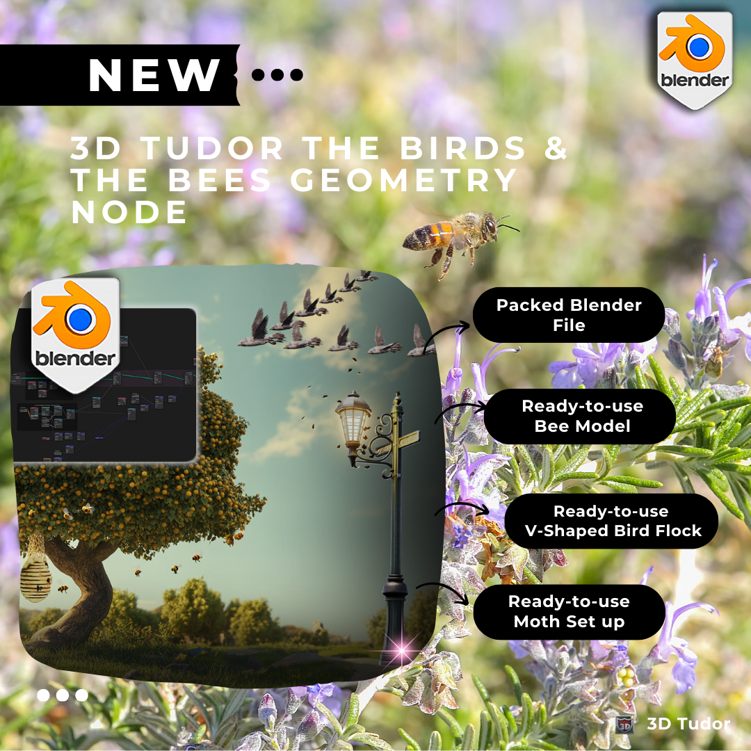 Birds and Bees Geometry Node - Superhive (formerly Blender Market)