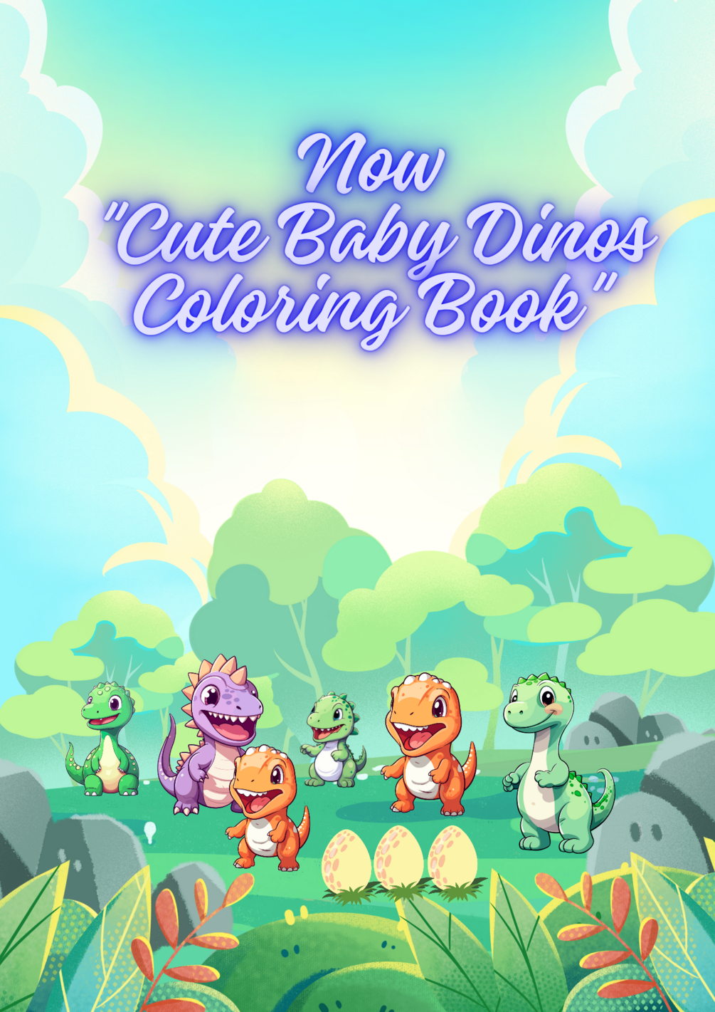 Cute Baby Dinosaurs Coloring Book - 20 Fun Pages for Kids & Toddlers