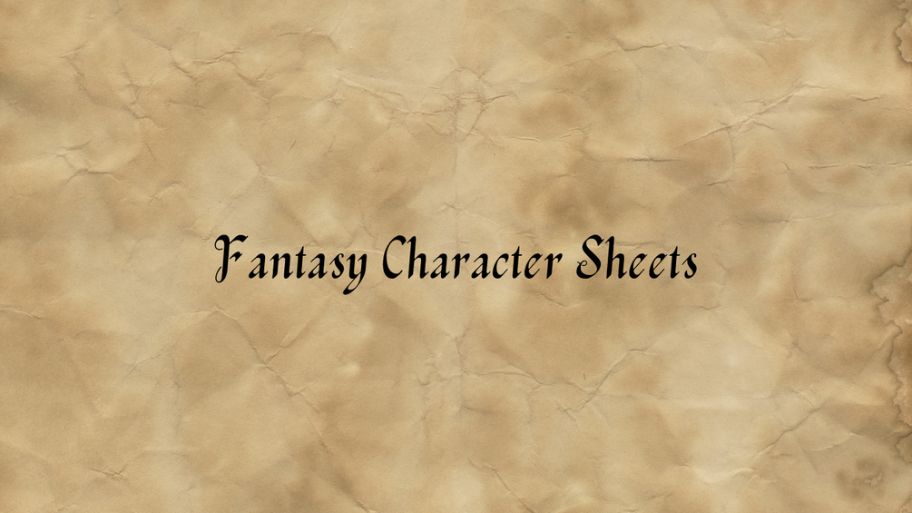 Fantasy Character Sheets