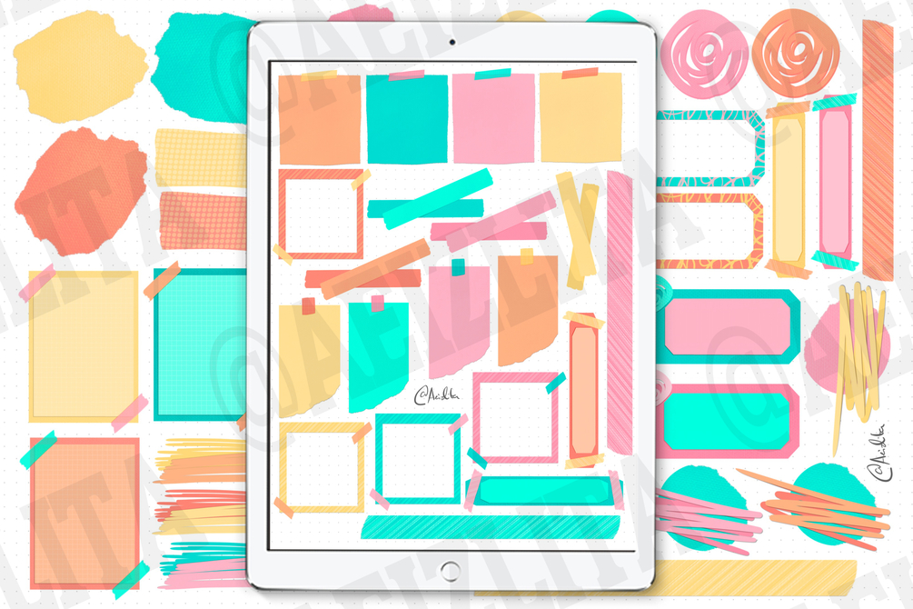 56 Digital Stickers - GoodNotes Planner/Journal/Diary - Funky Paper ...