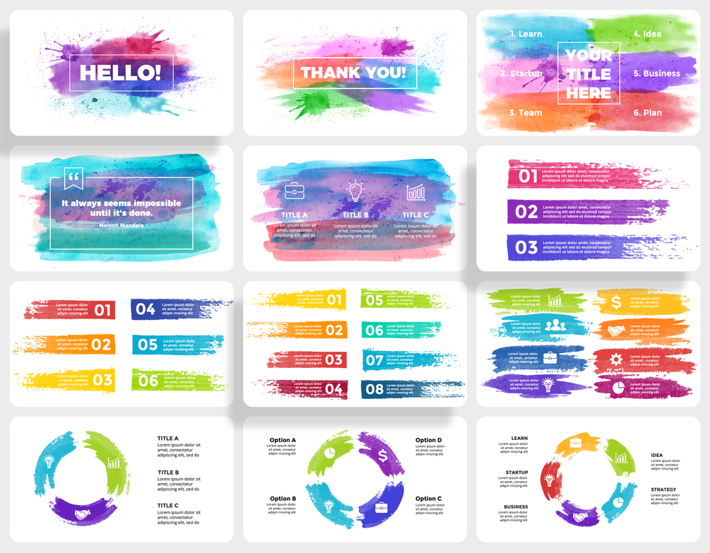 Free Watercolor Brush Strokes PowerPoint Presentation Templates ...
