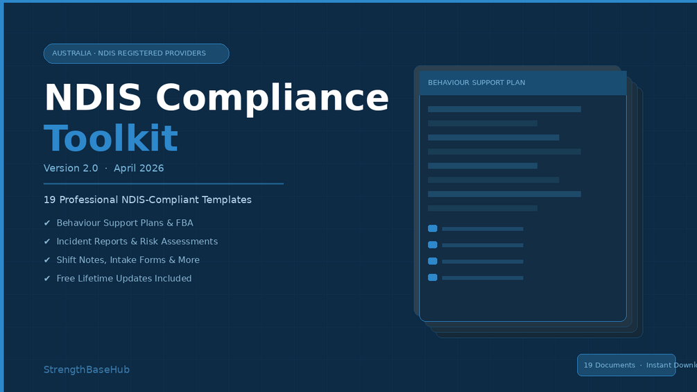 NDIS Compliance Toolkit v2.0 — 19 Templates for Registered Providers (2026)