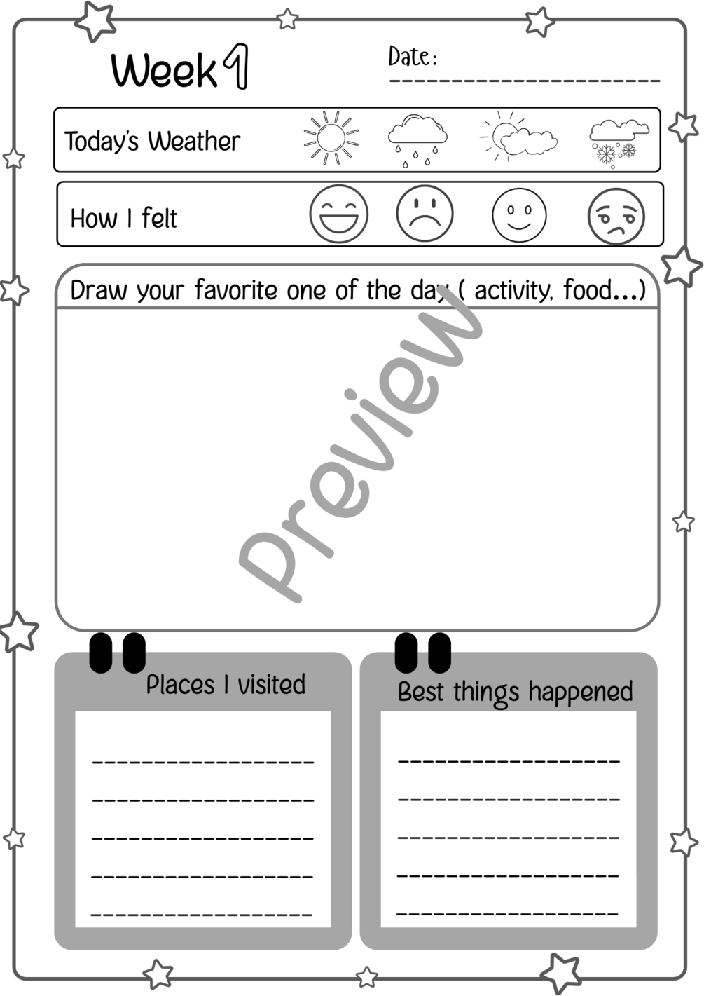 Summer and vacation journal weekly, daily