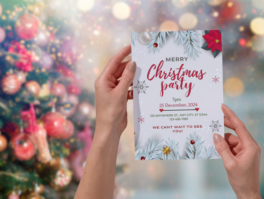 Editable Christmas Party Invitation Template, Holiday Party Invite ...