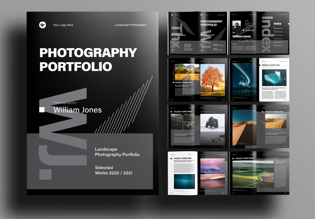 Black Photography Portfolio Layout (InDesign)