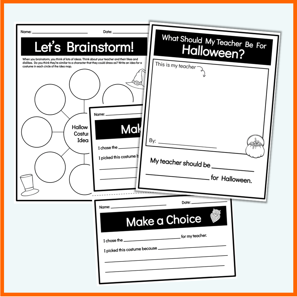 What Should My Teacher Be For Halloween Writing Activity Pack
