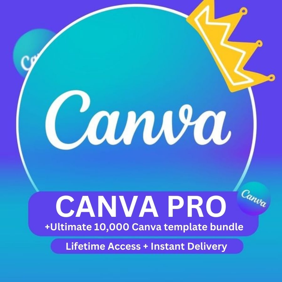 Canva Pro Lifetime Access with the Ultimate 10,000 Canva template bundle