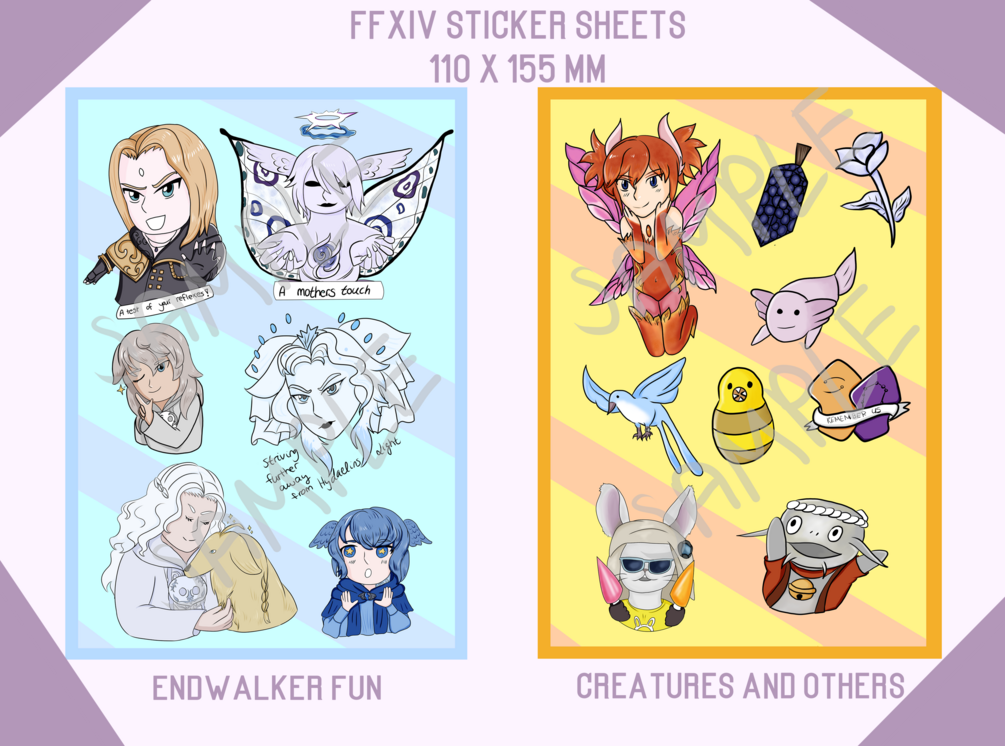 Final Fantasy XIV Sticker Sheets: Endwalker Fun & Creatures and Others