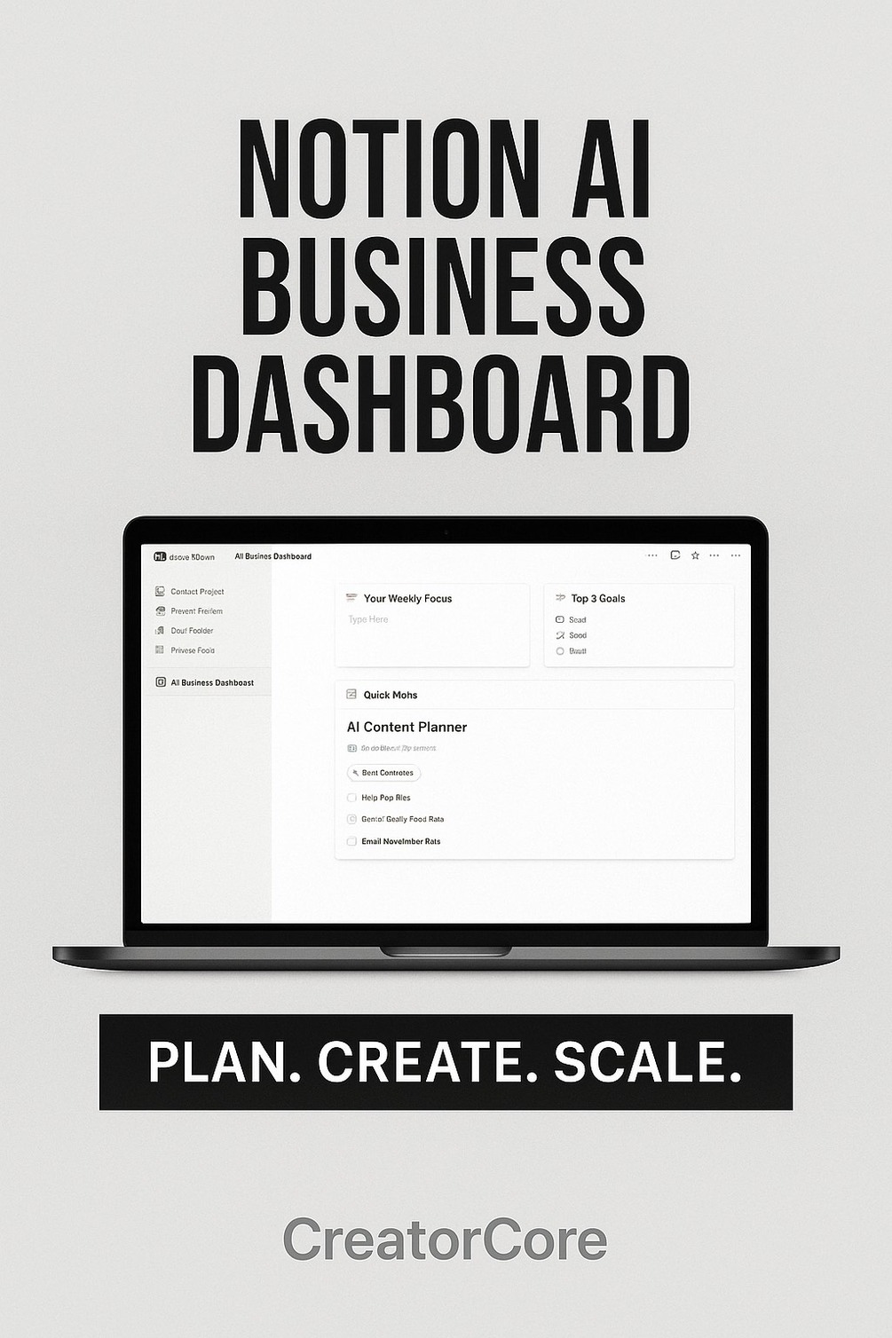 CreatorCore- Notion AI Business Dashbord