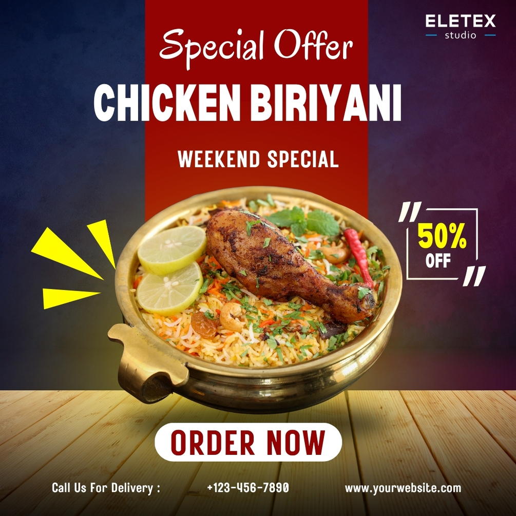 Chicken Biryani Special Offer Poster Design | Food Promotion Template ...