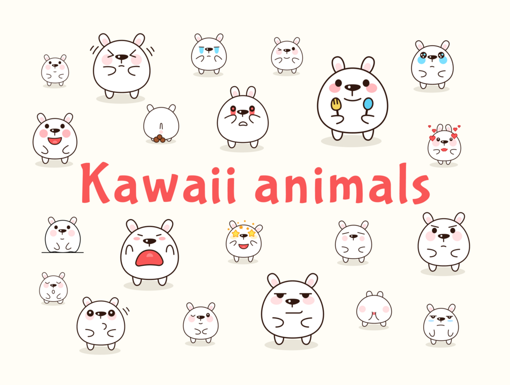 Kawaii animals characters