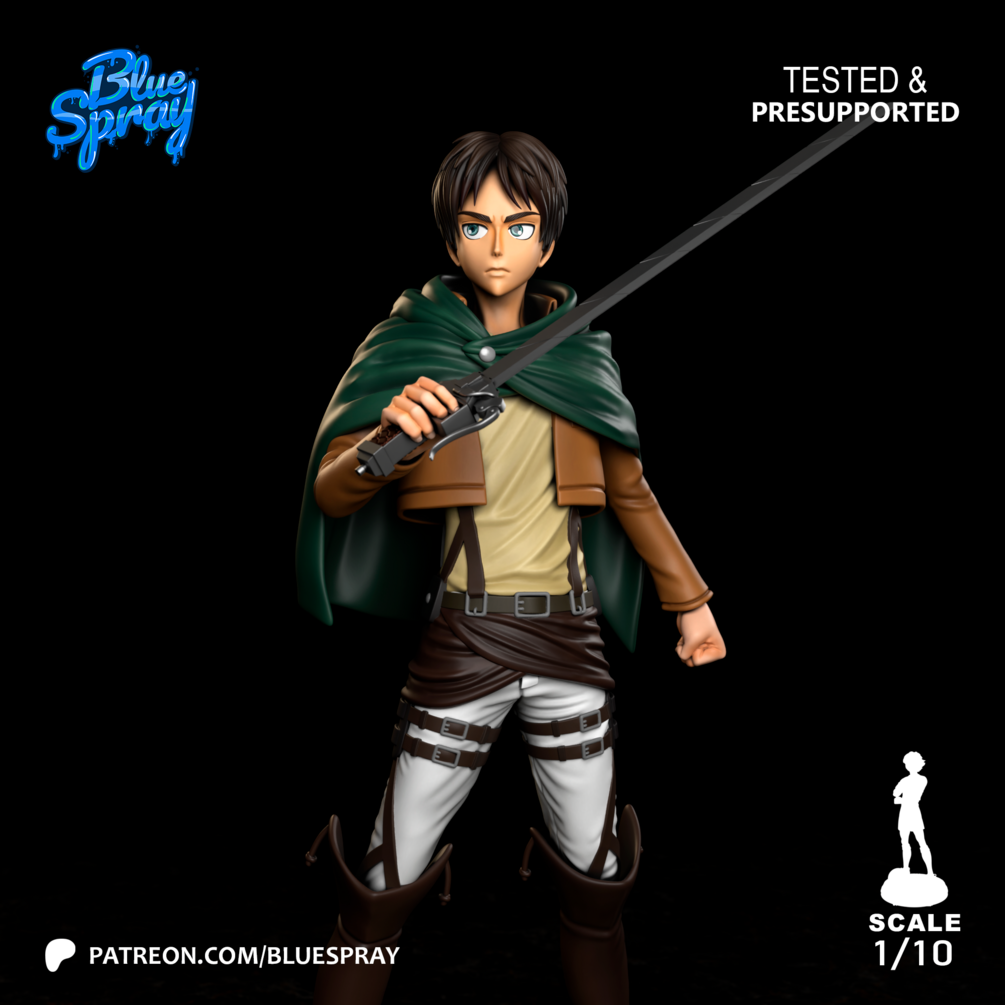 Eren Yeager Sculpture (Attack on Titan) - BlueSpray3D Models