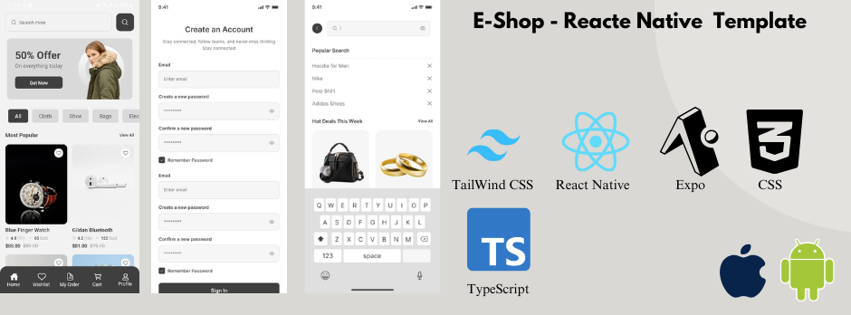 E-Shop - React Native Expo E-Commerce Mobile App Template