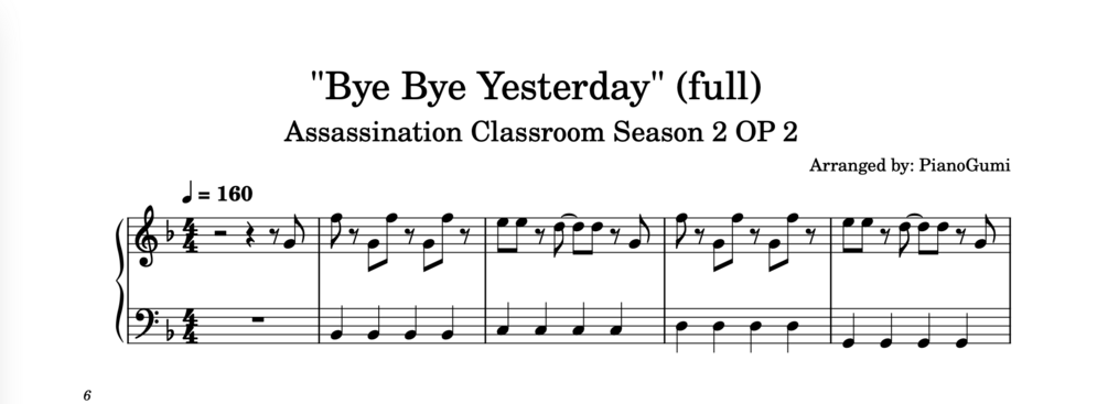 [full] Assassination Classroom Season 2 OP - "Bye Bye Yesterday" - EASY ...