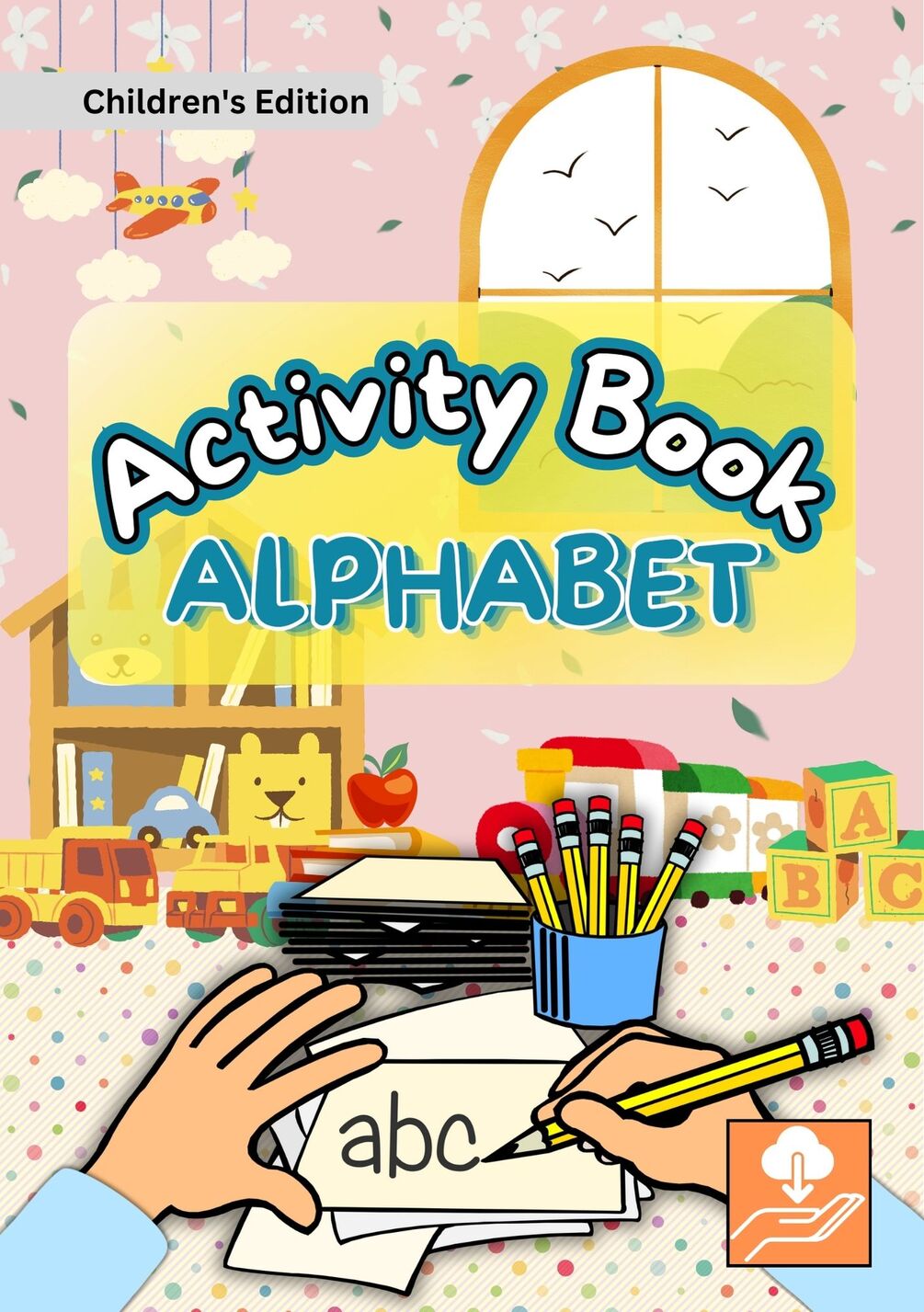 English Educational Activity Book Alphabet Coloring Writing Digital ...