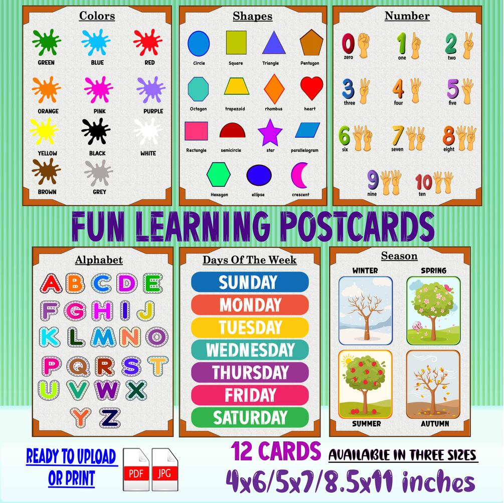 Fun Learning Postcards For Little Explorers.