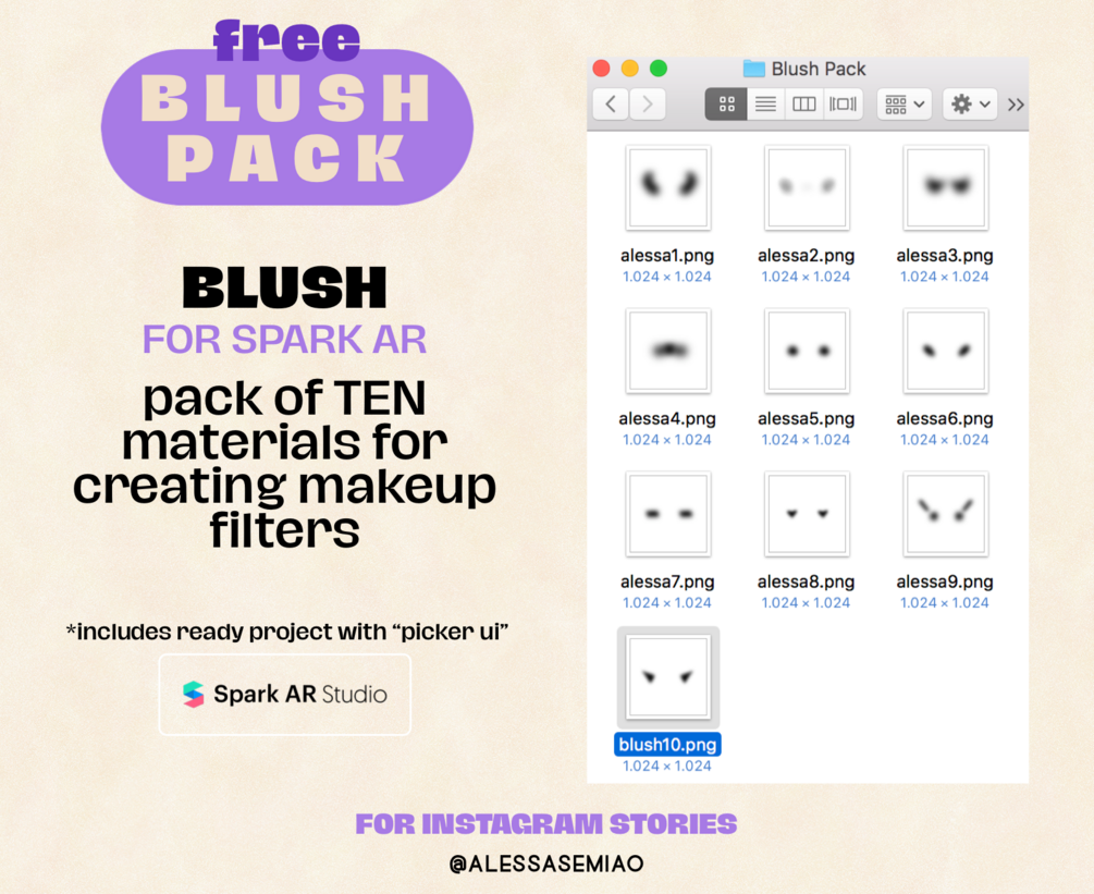 SPARK AR | "BLUSH" FREE pack for creating makeup filter | Instagram effects