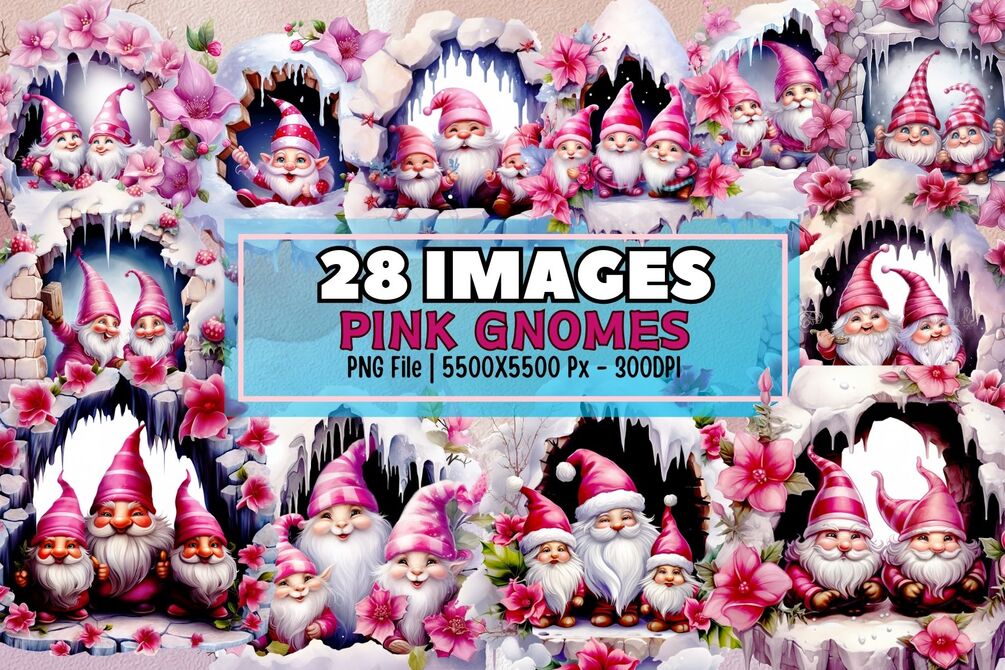 Pink Gnomes Clipart