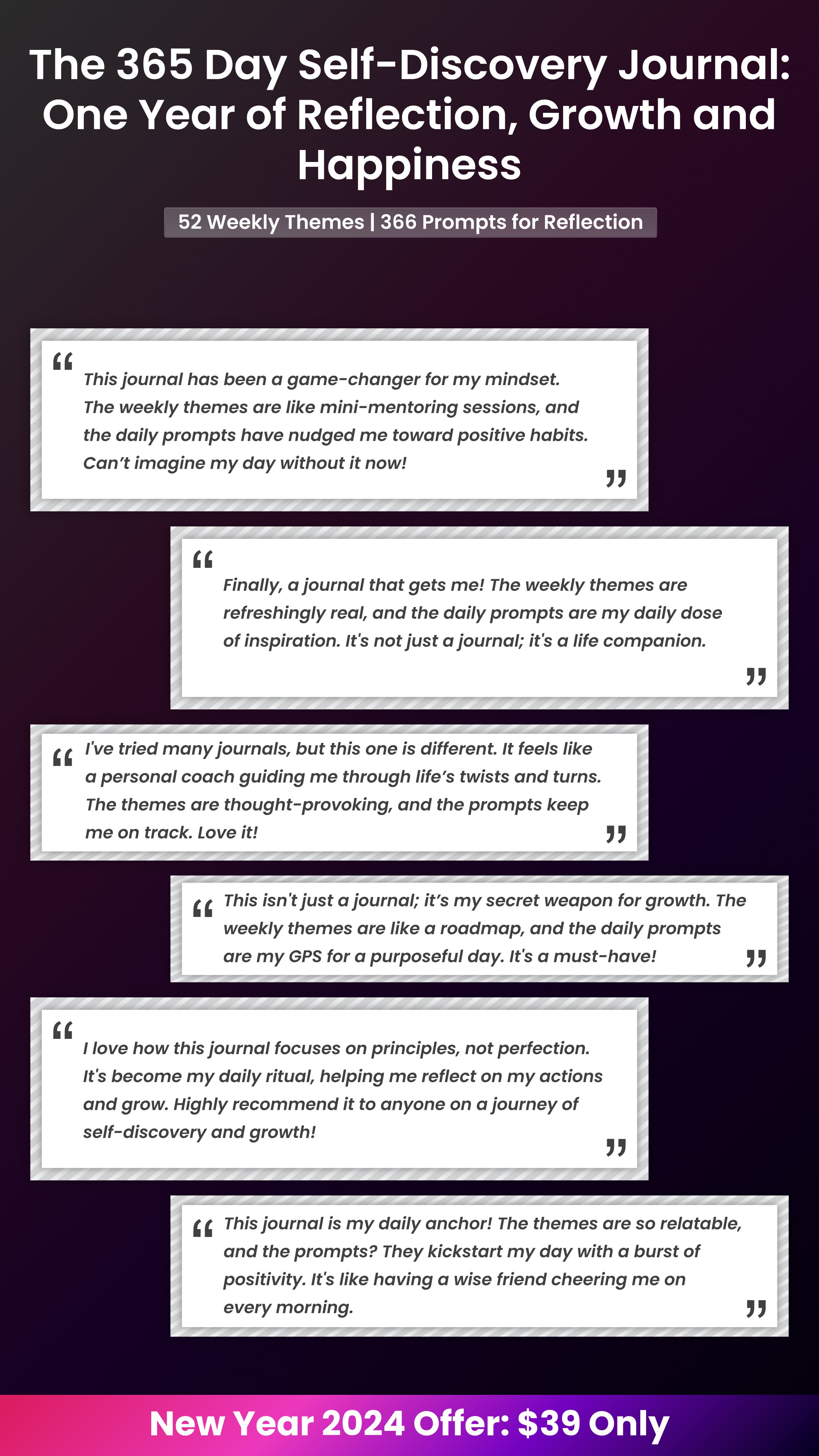 The 365 Day Self Discovery Journal: 1 Year of Reflection, Growth and ...