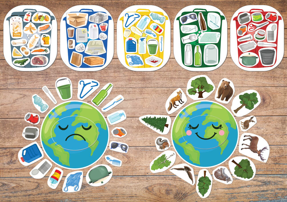 Waste Sorting Busy Book Printable Game for Toddler